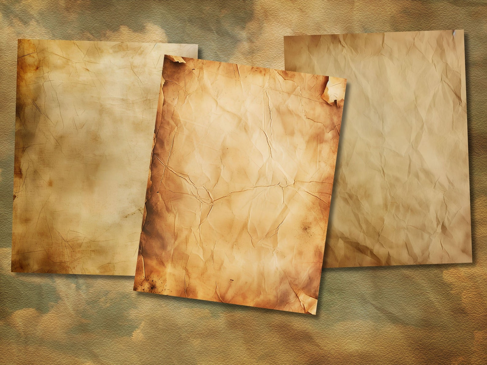 Distressed Parchment Paper: 42 Vintage Style Journal Pages (digital ...