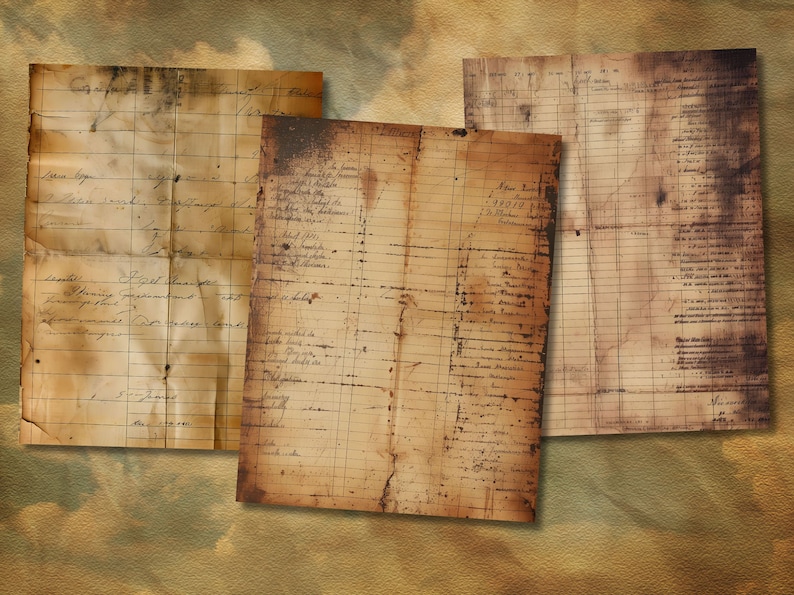 35 Ancient Ledger Papers, Junk Journal, 8.5x11, Printable, Historical ...