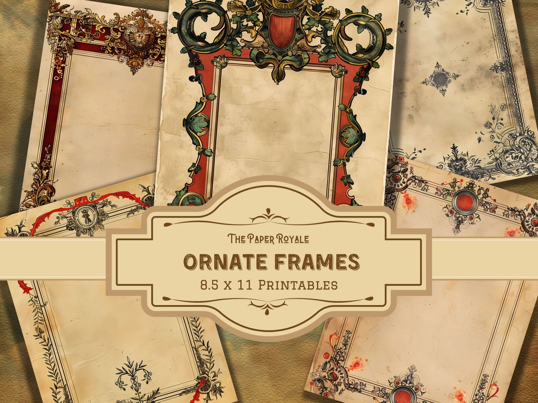 30 Ornate Frames, 8.5x11 Inch, Printable, Decorative Borders ...