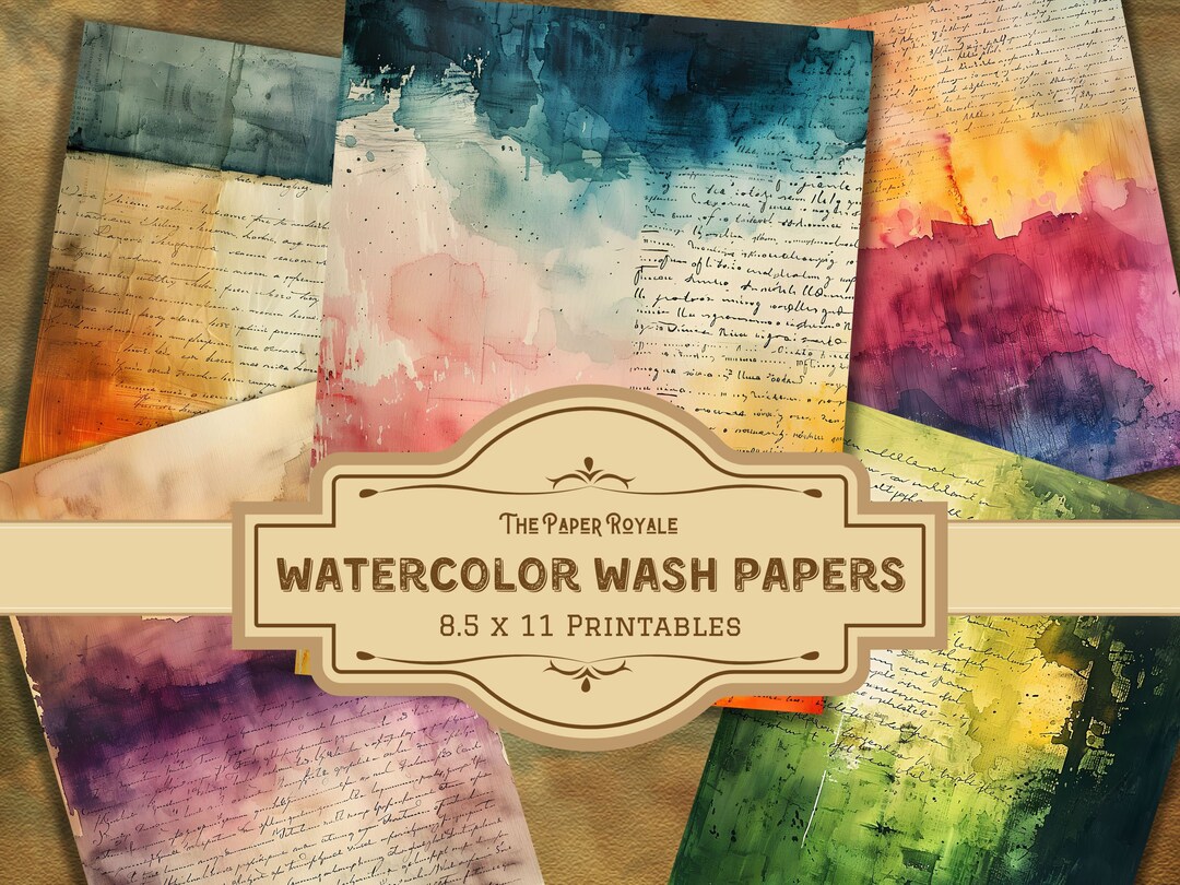 31 Watercolor Wash Papers, 8.5x11 Inch, Printable, Decorative Pages ...