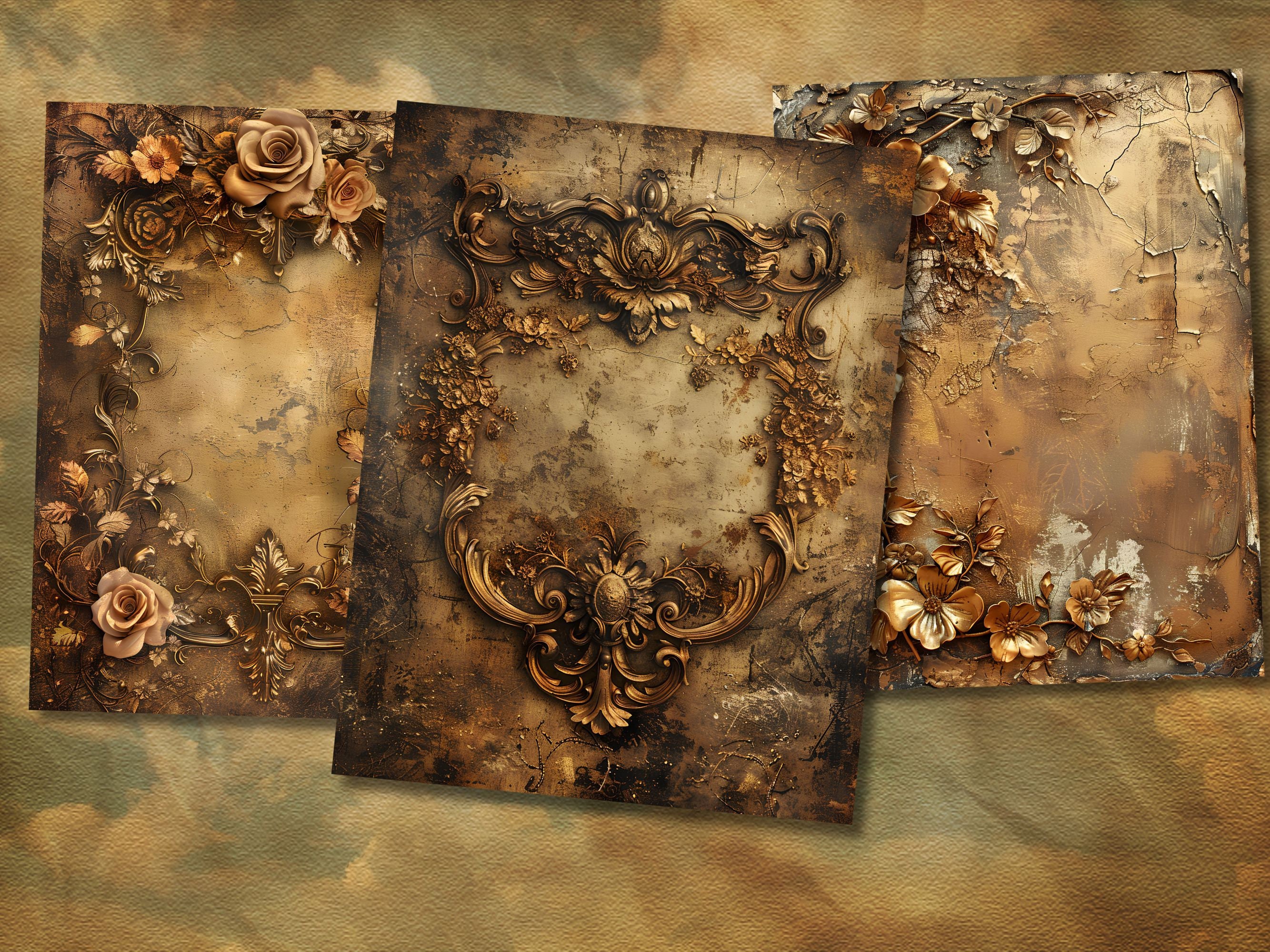 30 Gold Rococo Frames, 8.5x11 Inch, Printable, Ornate Decorative ...