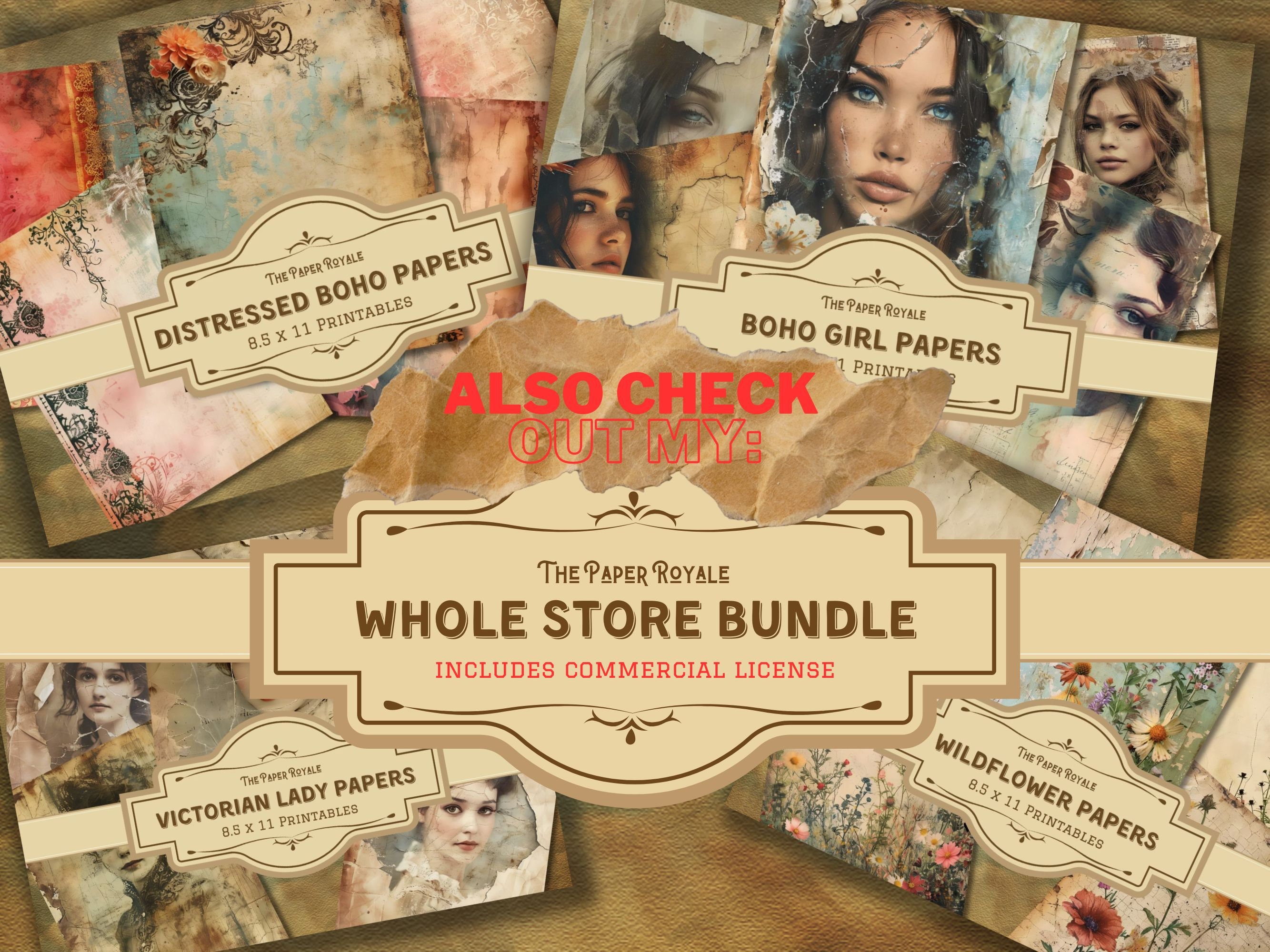 35 Ancient Ledger Papers, Junk Journal, 8.5x11, Printable, Historical ...