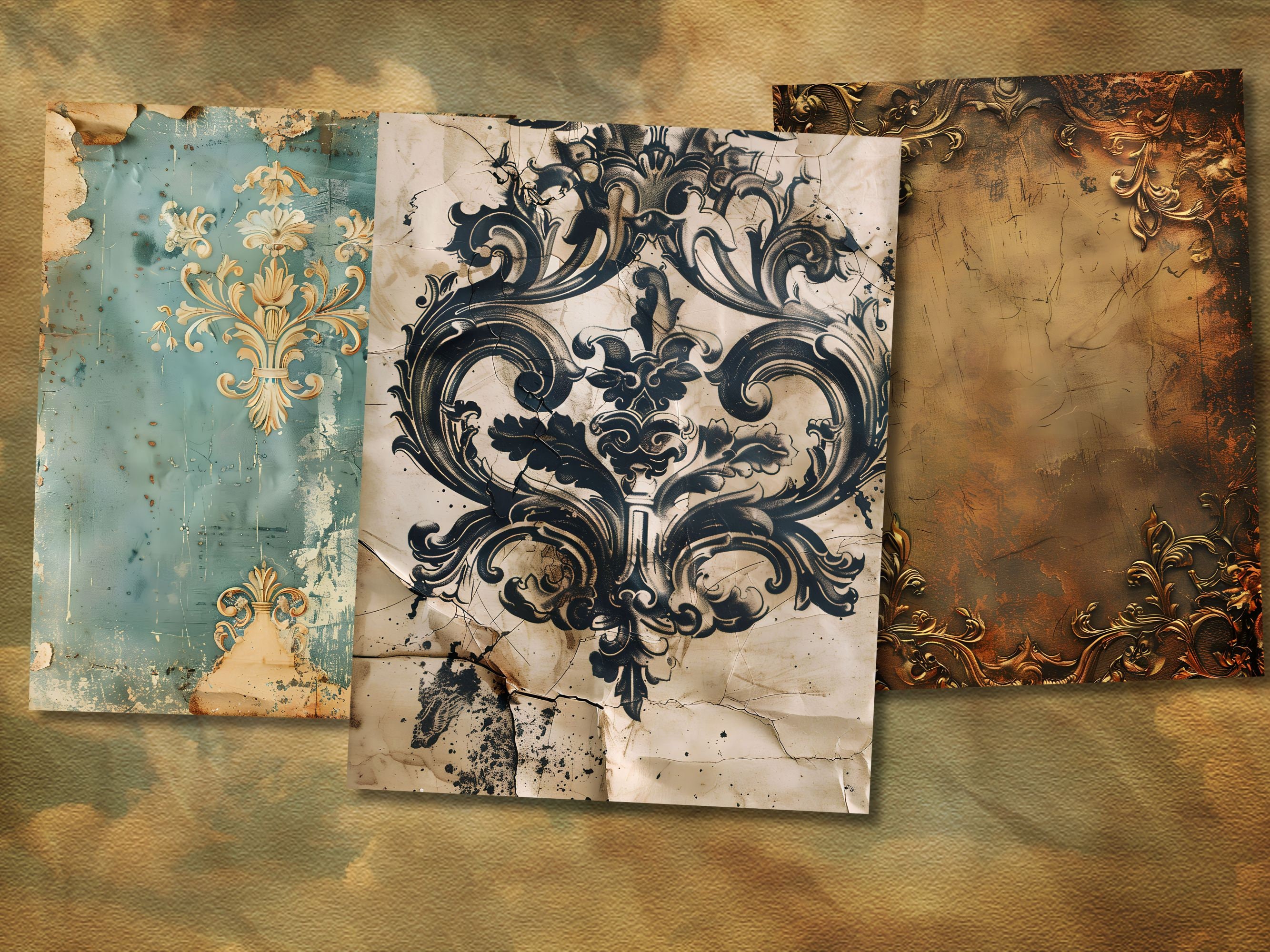 25 Vintage Royal Papers, 8.5x11 Inch, Printable, Royalty Themed ...