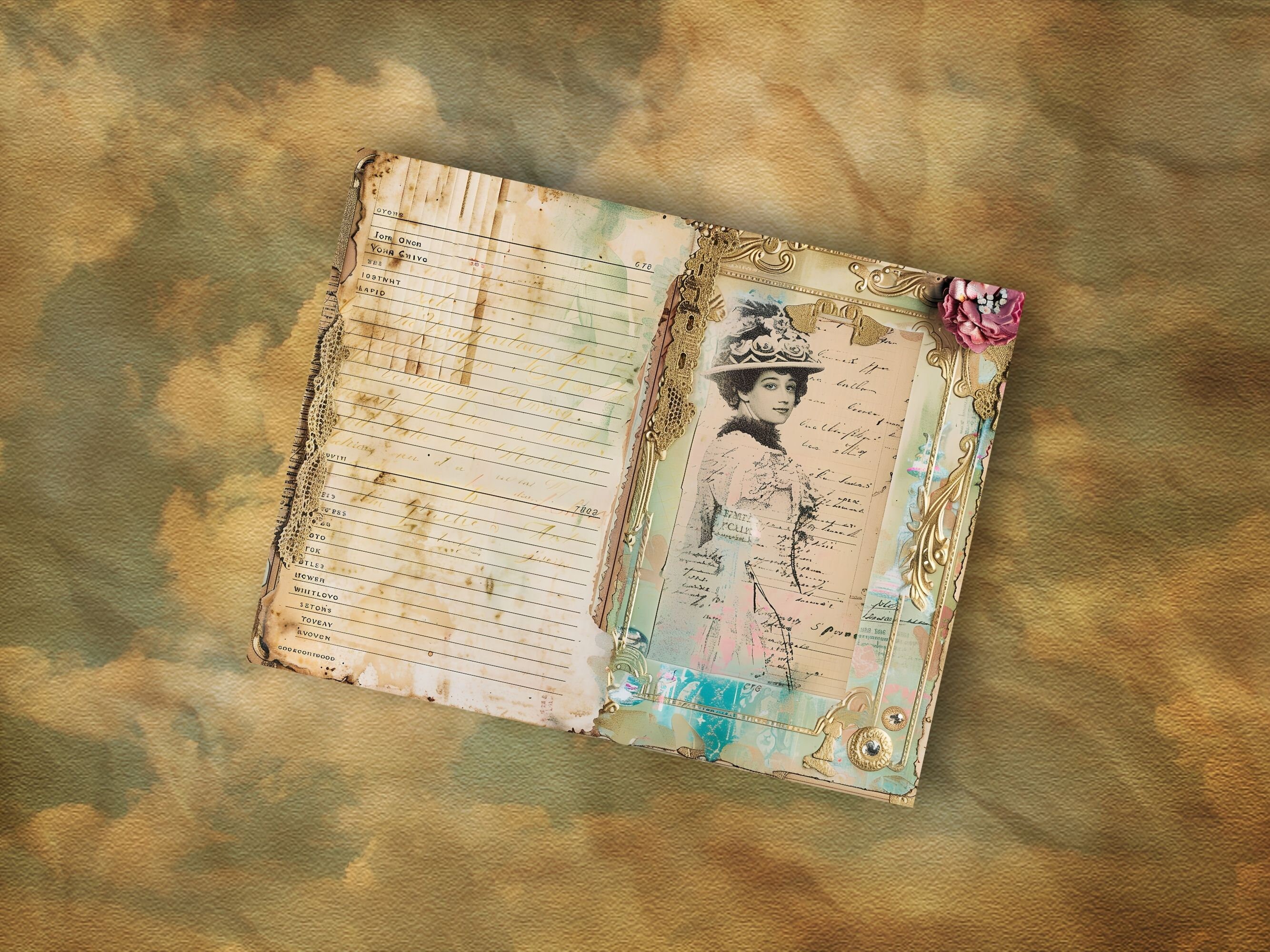 15 Victorian Era Doubles, Junk Journal Pages, 11x8.5 Inch, Printable ...