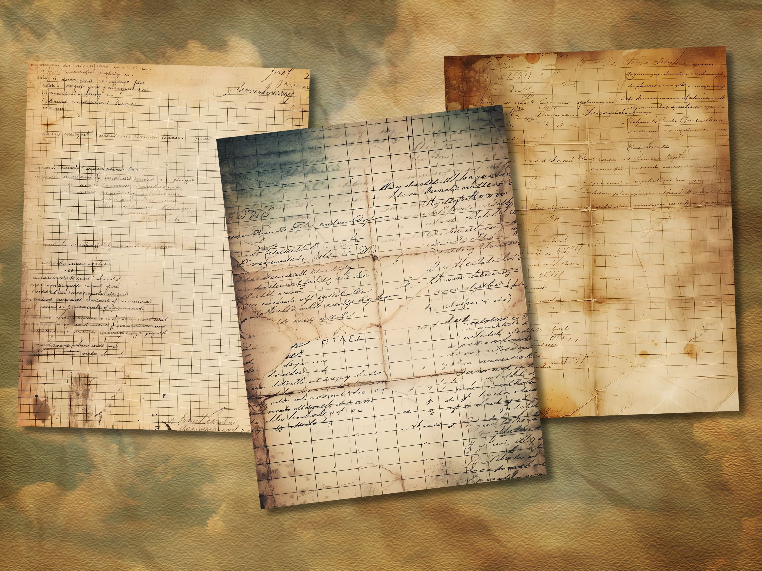 35 Ancient Ledger Papers, Junk Journal, 8.5x11, Printable, Historical ...