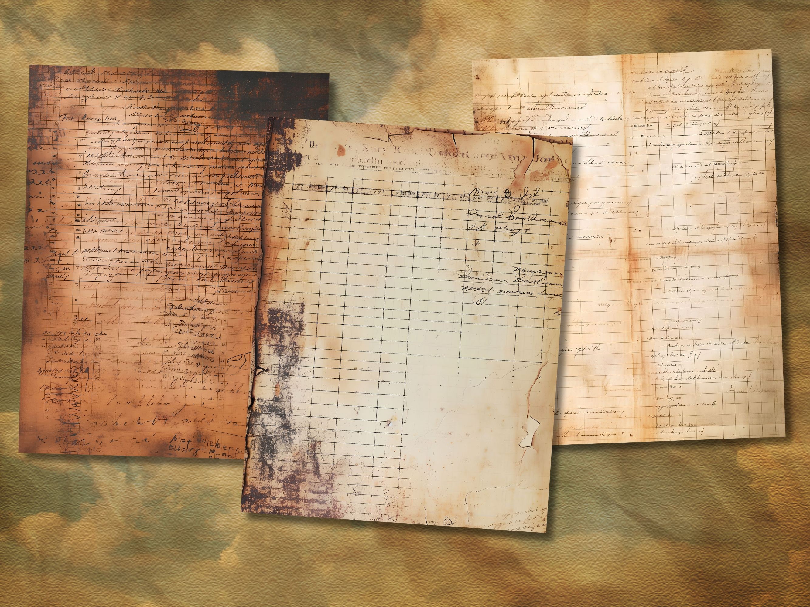 35 Ancient Ledger Papers, Junk Journal, 8.5x11, Printable, Historical ...
