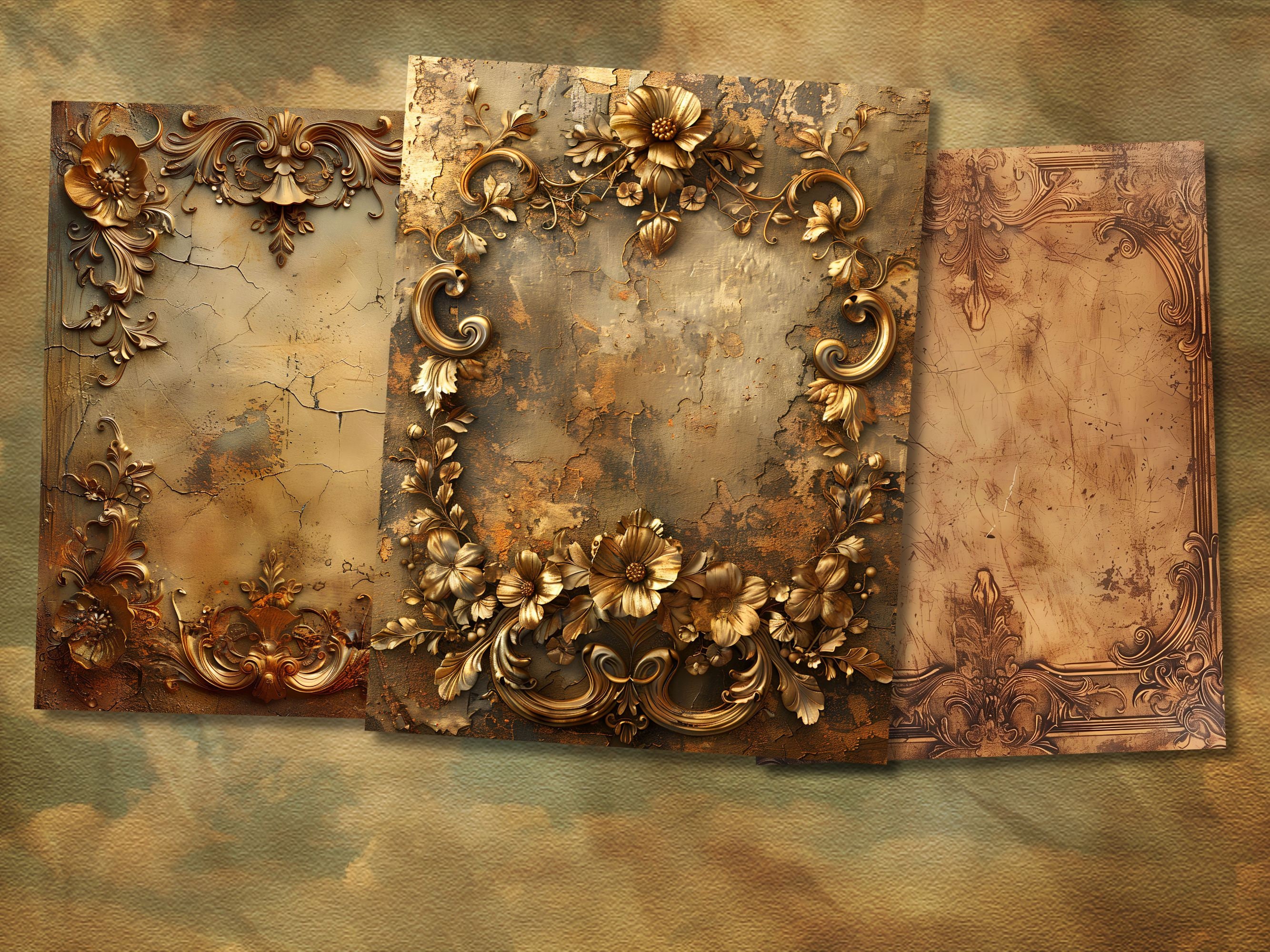 30 Gold Rococo Frames, 8.5x11 Inch, Printable, Ornate Decorative ...
