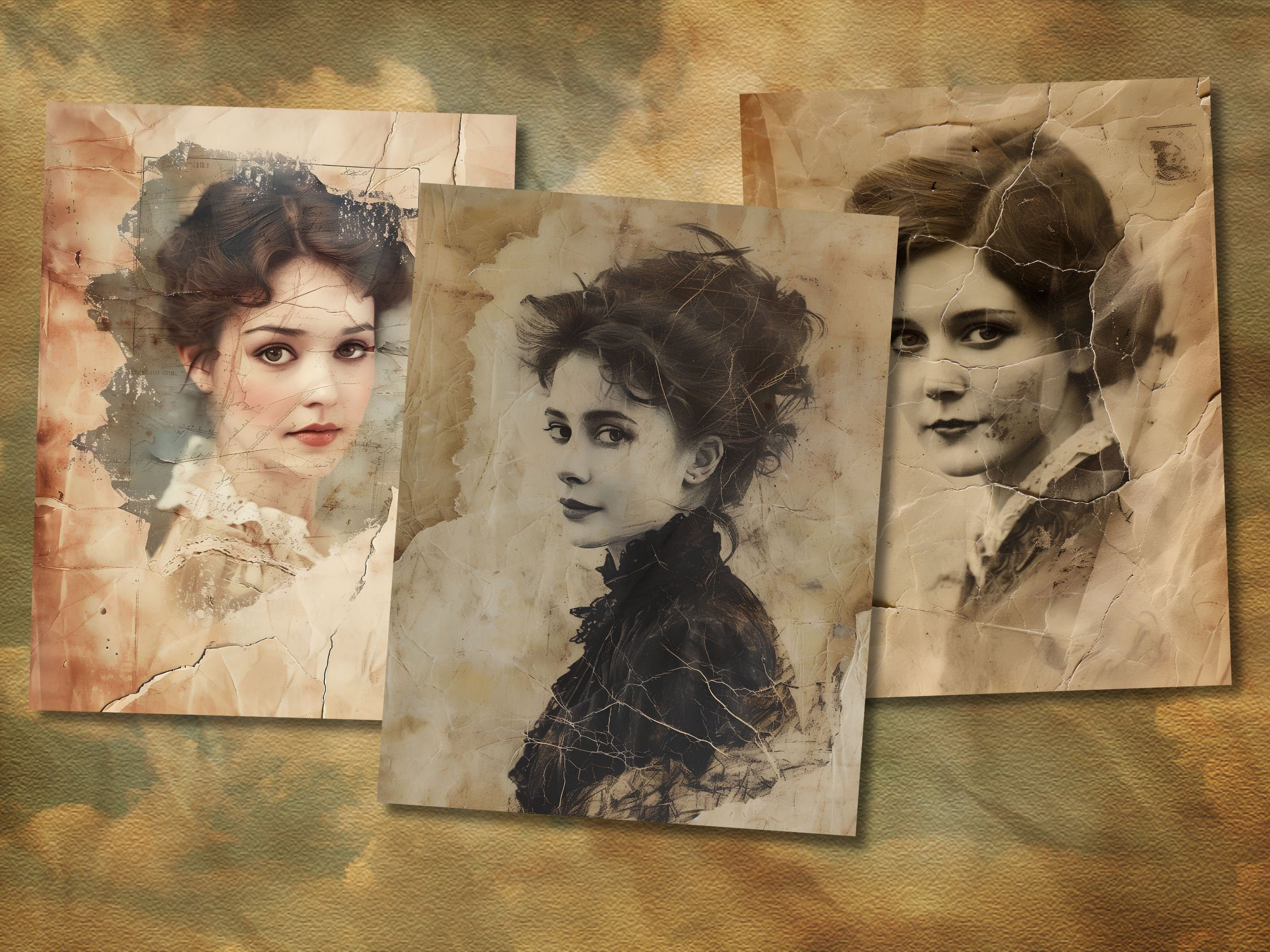 Victorian Lady Portrait Papers: Vintage Junk Journal (digital Download ...