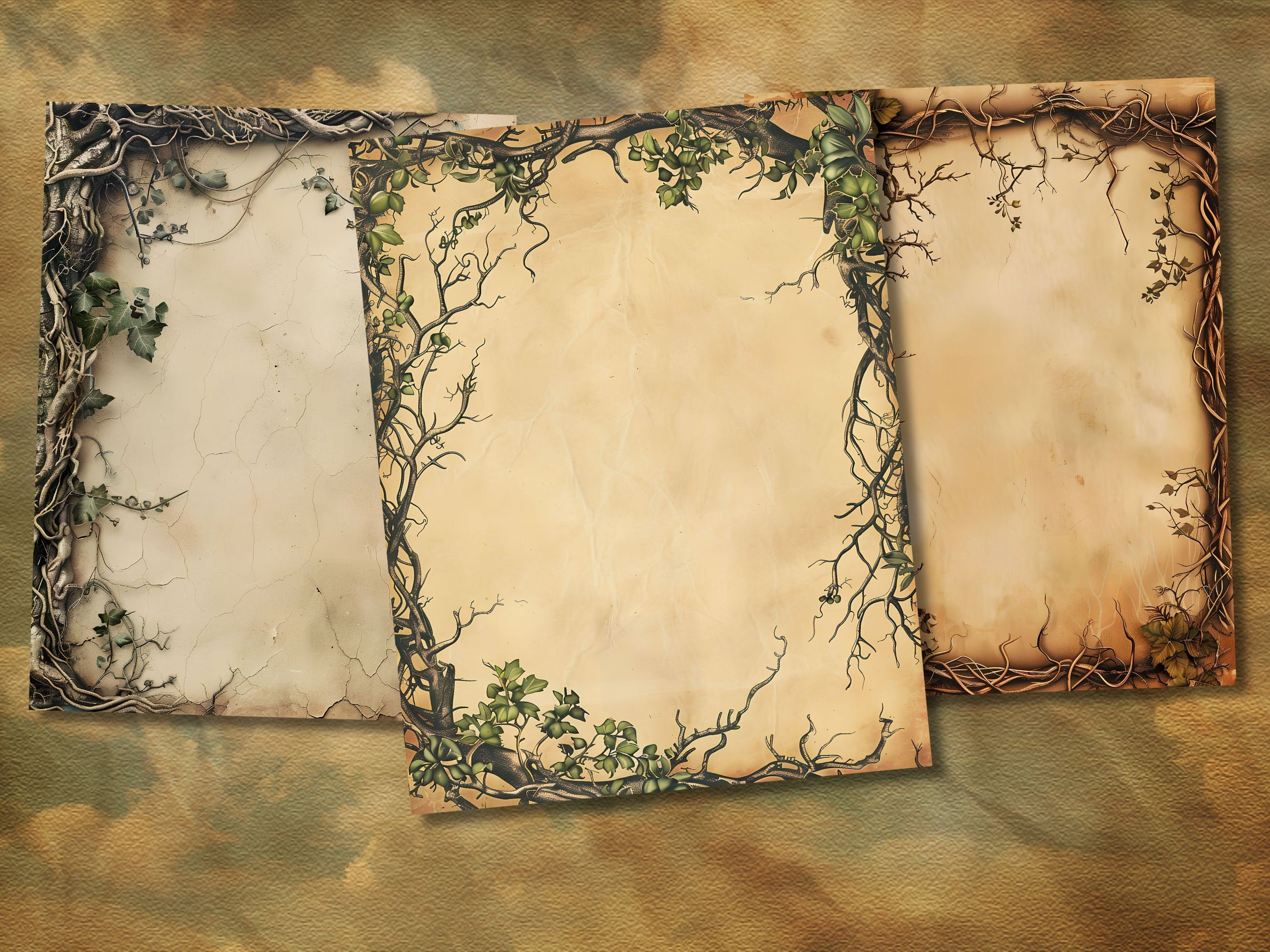 Dense Forest Frames: Woodland Scrapbook Borders (digital Download) - Etsy