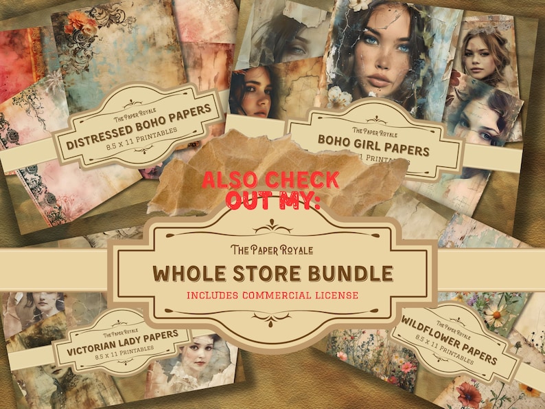 25 Vintage Royal Papers, 8.5x11 Inch, Printable, Royalty Themed ...