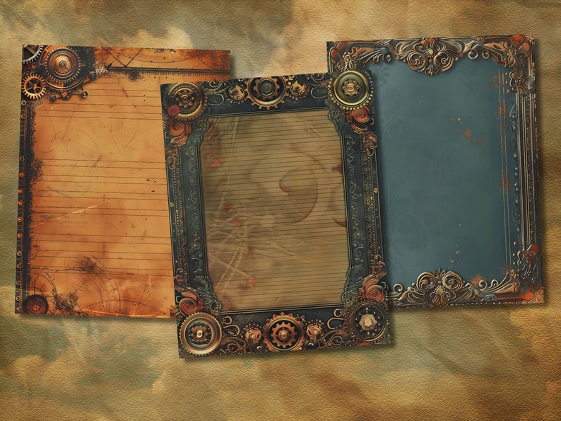 Steampunk Borders: Vintage Junk Journal Pages (digital Download) - Etsy