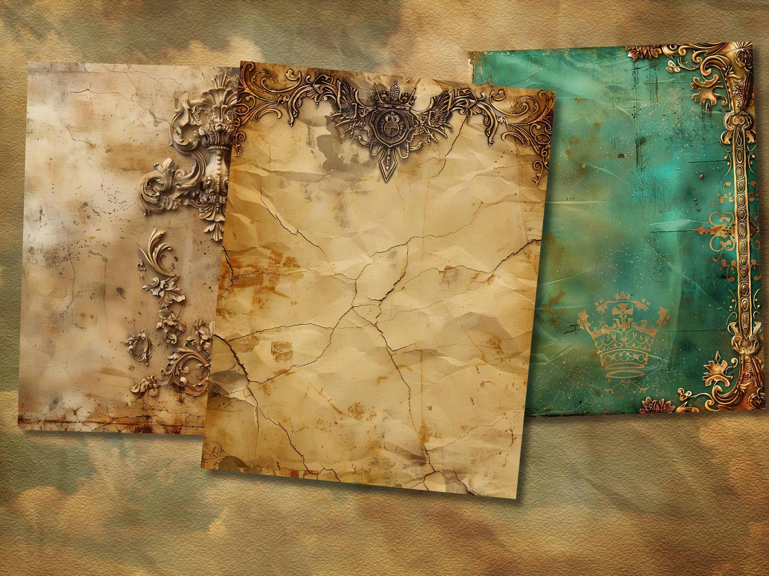 25 Vintage Royal Papers, 8.5x11 Inch, Printable, Royalty Themed ...