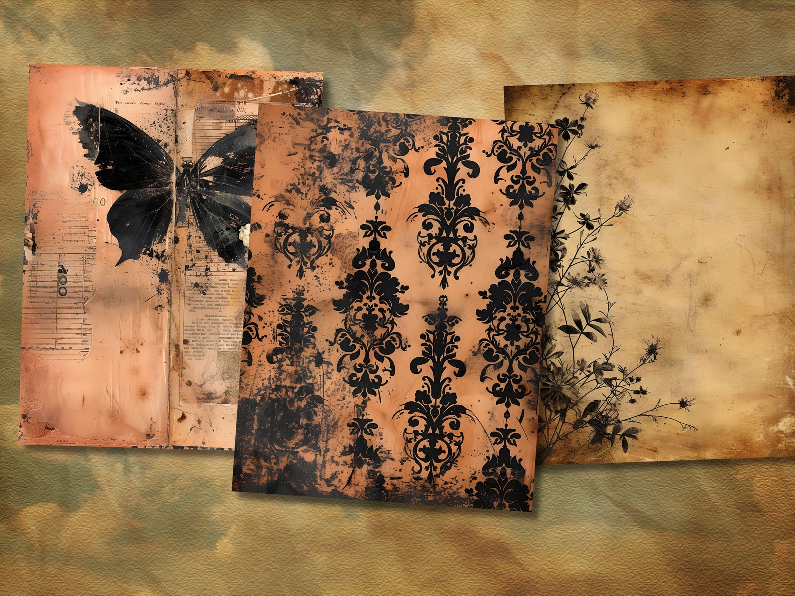 31 Vintage Gothic Papers, Junk Journal Pages, 8.5x11 Inch, Printable ...