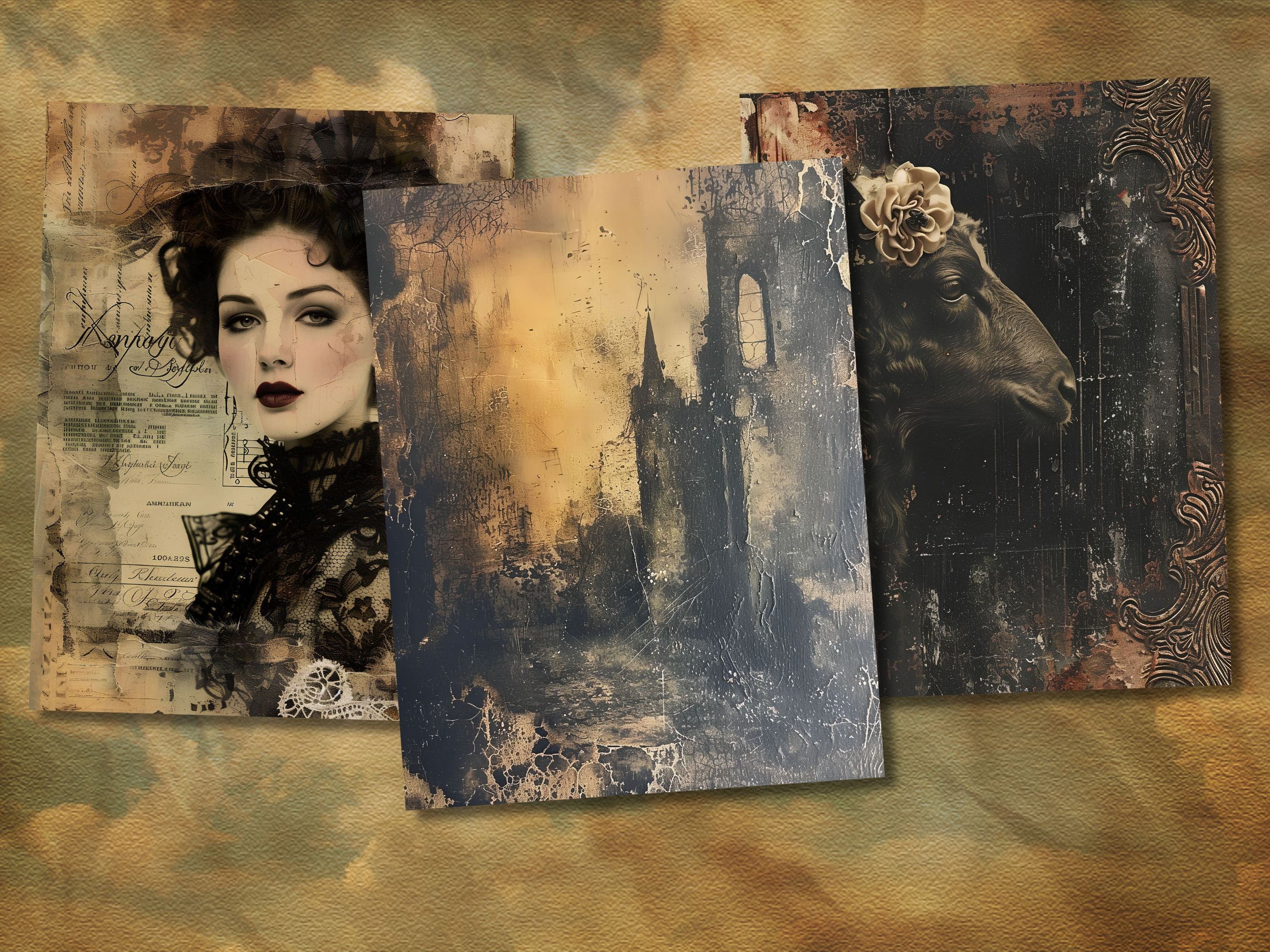 31 Vintage Gothic Papers, Junk Journal Pages, 8.5x11 Inch, Printable ...