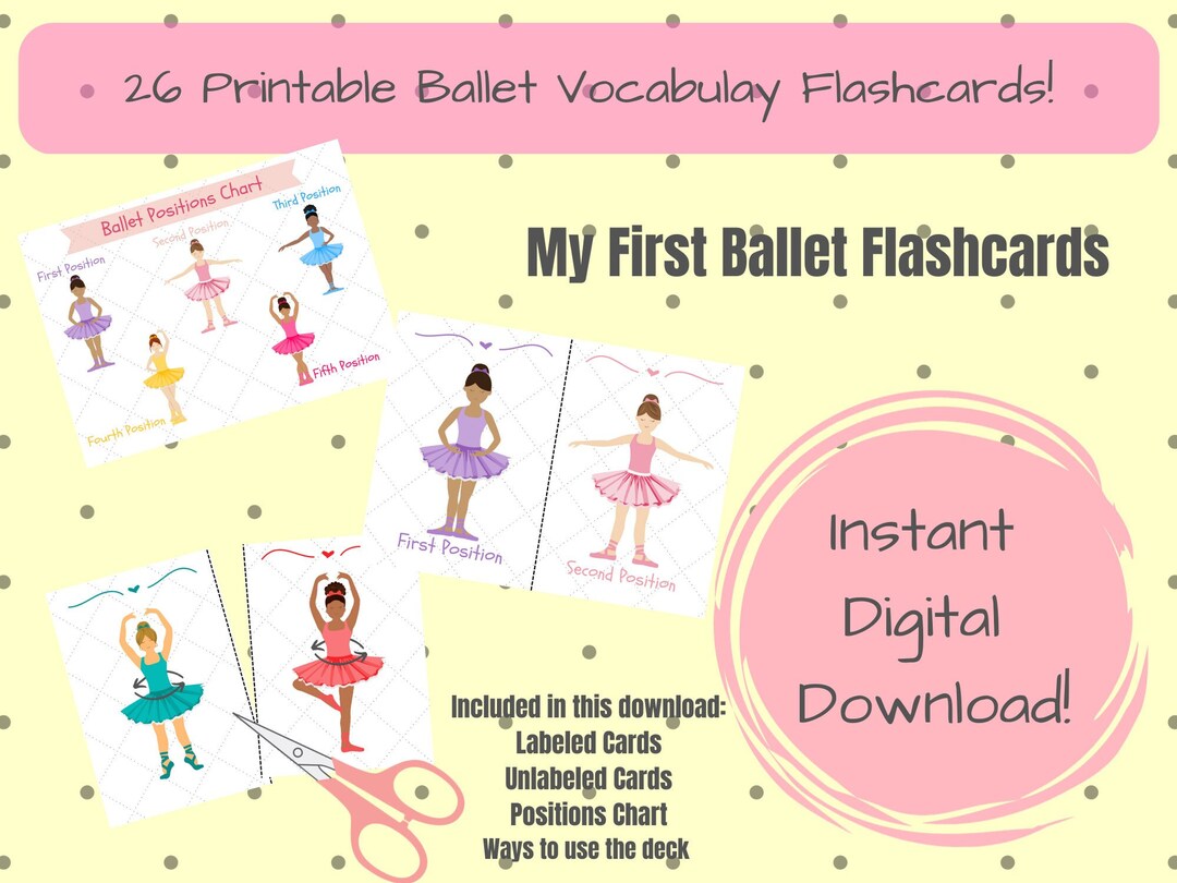 26 Printable Download Flashcards for Preschool and School Aged Ballet ...