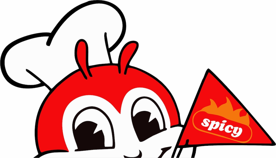 Filipino Jollibee Peeking Spicy Love Decal Cartoon Fast Food Sticker ...