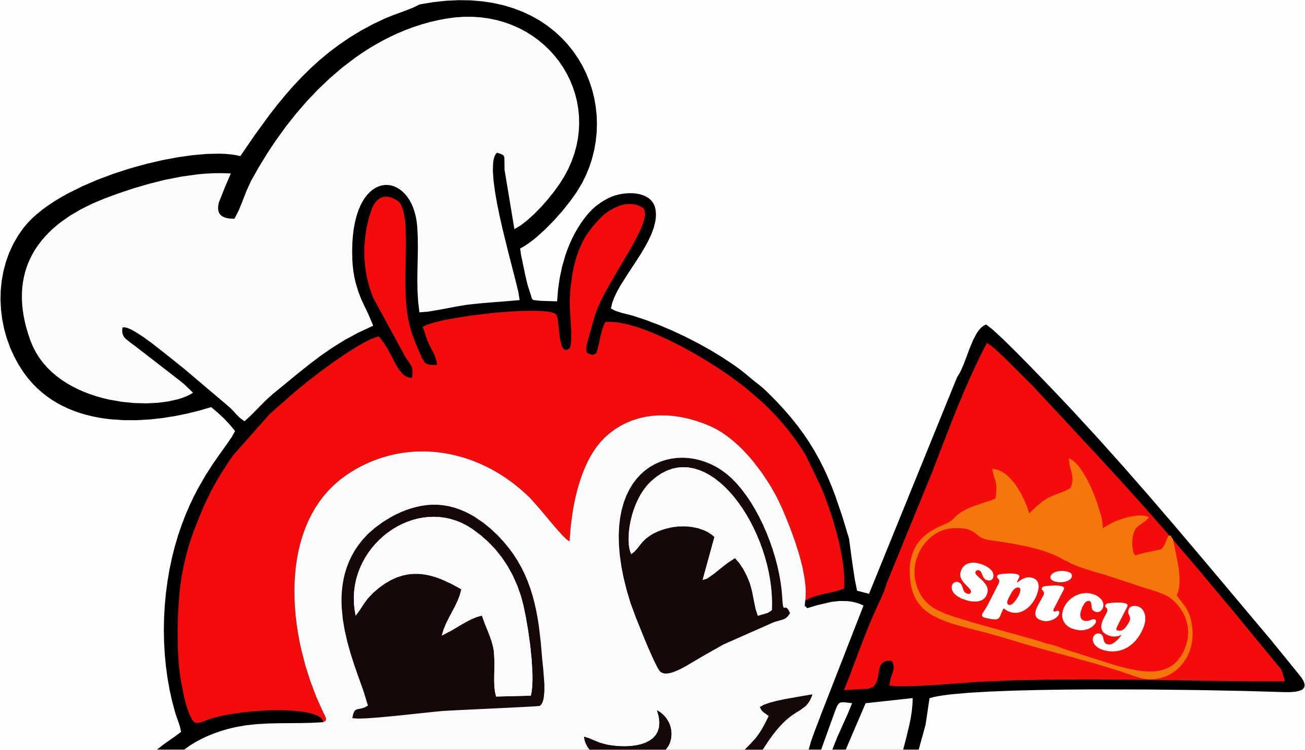 Filipino Jollibee Peeking Spicy Love Decal Cartoon Fast Food Sticker ...