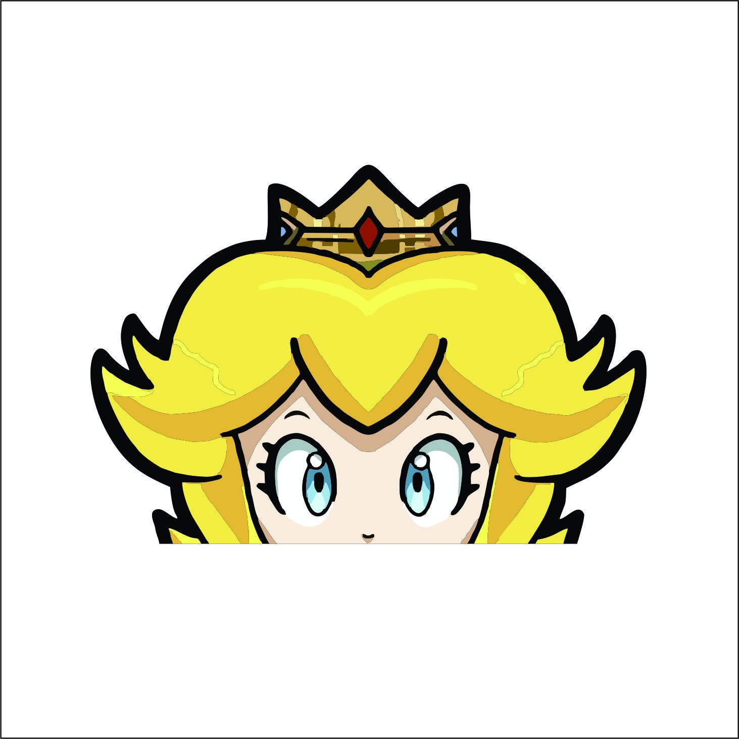 Cool Peach Princess Peeking Peekers Peekabo Bumper Window - Etsy