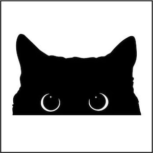 Black Cat Peeking Peek Peekabo Window Vinyl Decal Stickers Meme LOL ...