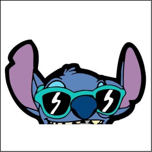 Lilo and Stitch Cool Glasses Peeking Peek Peekabo Peekers Bumper Window ...