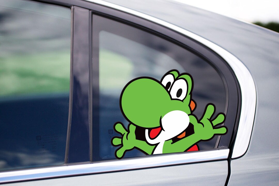 Yoshi Waving Peeking Peek Peekabo Peekers Bumper Window Vinyl Decal ...