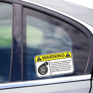 Funny Turbo Warning Label Decal Car Bumper Bike Sticker LOL Trucks Suv ...