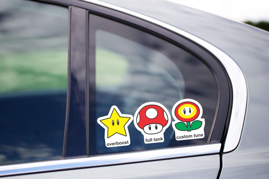 Cool Power up Funny Super Mario Bros Decal Window Bumper Sticker Jdm ...