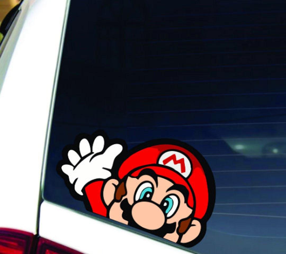 Cute Mario Bro Peeking Peekers Peekabo Bumper Window Vinyl Decal Anime ...