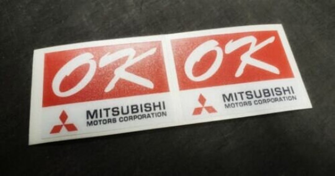 OK Mitsubishi Retro Window Sticker for Older 1970s 1980s 1990s ...