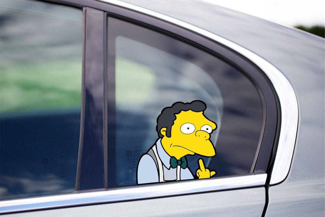 Moe Middle Finger Meme Peeking Peek Peekabo Peekers Bumper Window Vinyl ...