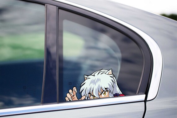Samurai Inu Sword Master Anime Peeking Decal Peeker Peekabo Cartoon Ninja Slay Fighter Sticker for Cars Trucks Tiktok Instagram Etsy