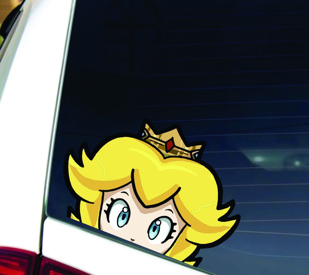 Cool Peach Princess Peeking Peekers Peekabo Bumper Window Vinyl Decal ...