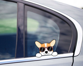 Cute Hi Corgi Peeking Peek Peekabo Peekers Bumper Window Vinyl Decal ...