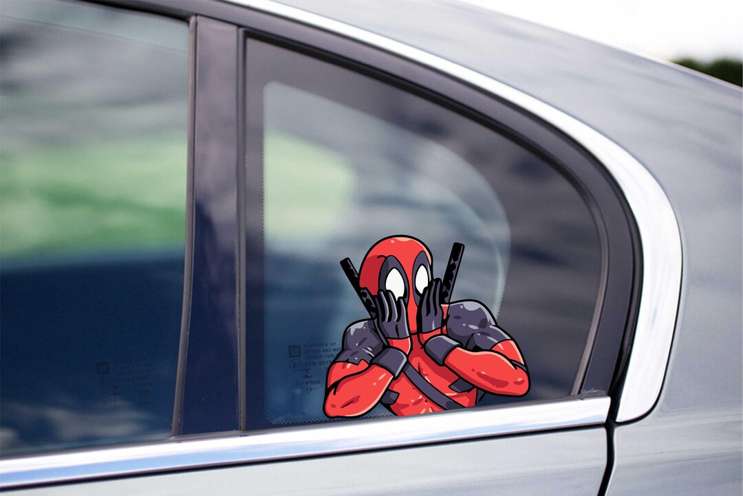 Deadpool Shocked Face Peeking Peek Peekabo Bumper Window Vinyl Decal ...