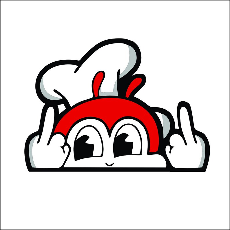 Jollibee Middle Finger Peeking Peek Peekabo Peekers Bumper Window Vinyl ...