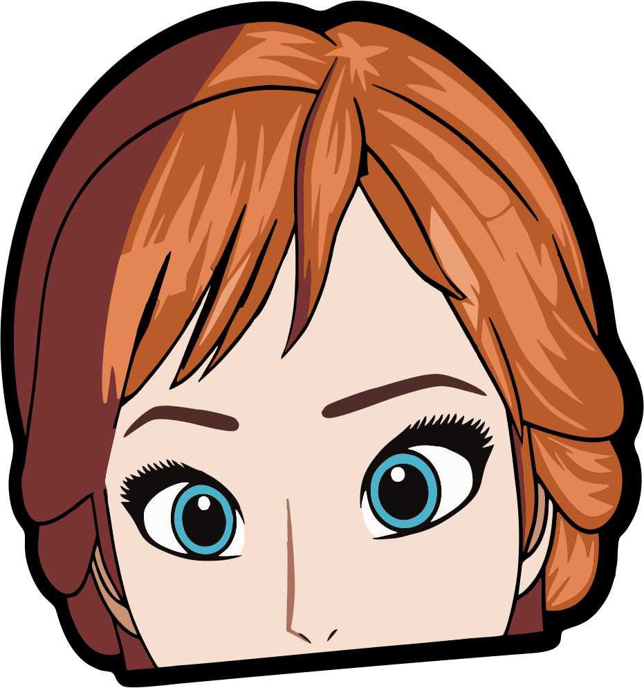 Anna From Frozen Peeking Peek Peekabo Peekers Bumper Window Vinyl Decal ...