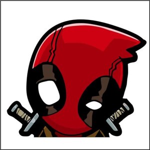 Cute Deadpool Funny Peeking Peek Peekabo Bumper Window Vinyl Decal Cute ...