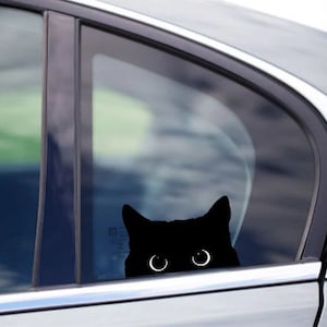 Black Cat Peeking Peek Peekabo Window Vinyl Decal Stickers Meme LOL ...