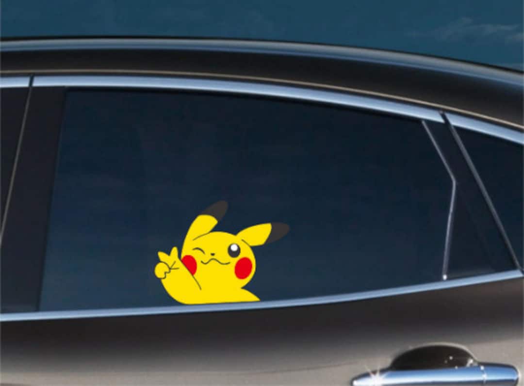 Cute Peekachu Peace Peeking Peek Peekabo Peekers Bumper Window Vinyl ...