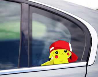 Pikachu Peeking / Peekabo Peekers Bumper Window Vinyl Decal Anime ...