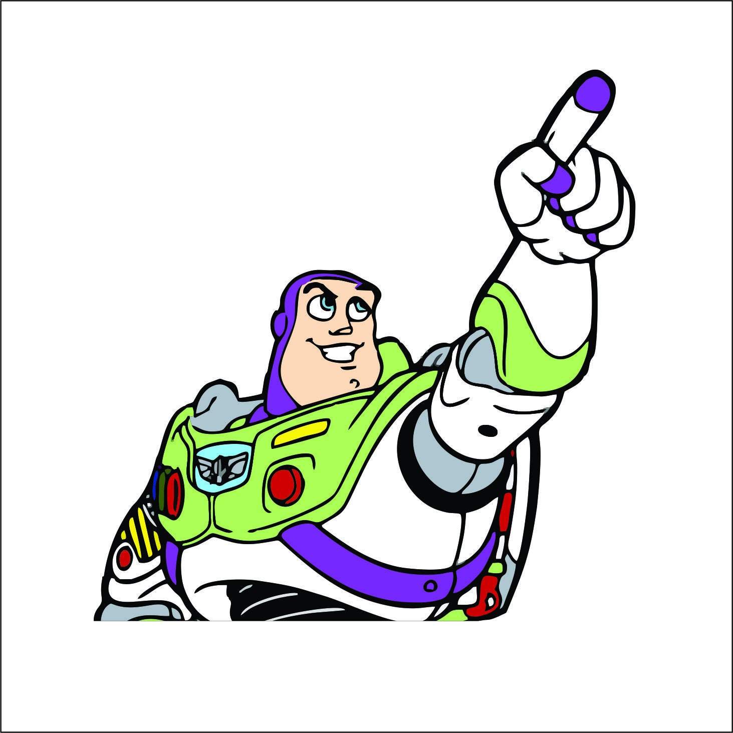 Cool Buzz Lightyear Pointing From Toy Story Peeking Peek Peekabo ...