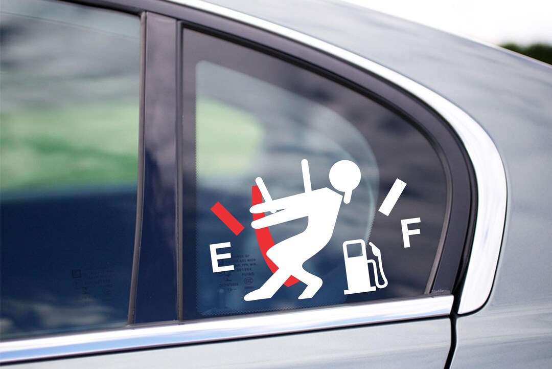 Funny Gas Guzzler Empty Tank Decal Window Bumper Sticker Jdm Mitsubishi ...