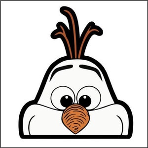 Olaf From Frozen Peeking Peek Peekabo Peekers Bumper Window Vinyl Decal ...