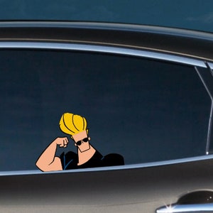 Johnny Bravo Peeking Peek Peekabo Peekers Bumper Window Vinyl Decal ...
