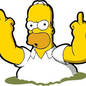Homer Middle Finger Meme Peeking Peek Peekabo Peekers Bumper Window ...