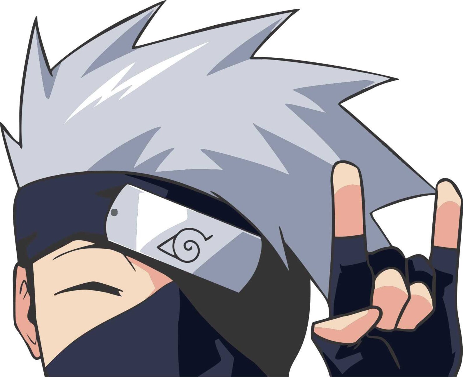 Rock Sign Peeking Anime Super Decal Cartoon Ninja Slay Fighter Sticker ...