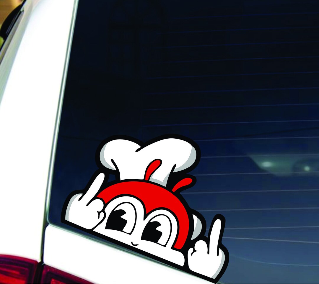 Jollibee Middle Finger Peeking Peek Peekabo Peekers Bumper Window Vinyl ...