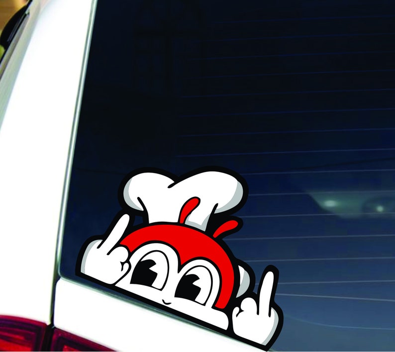 Jollibee Middle Finger Peeking Peek Peekabo Peekers Bumper Window Vinyl ...