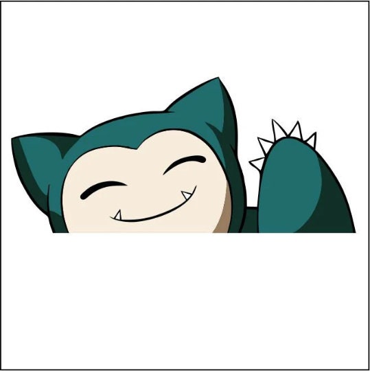 Snorlax Waving Peeking Peek Peekabo Peekers Bumper Window Vinyl Decal ...