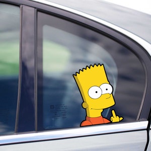 Bart Middle Finger Meme Peeking Peek Peekabo Peekers Parachoques ...